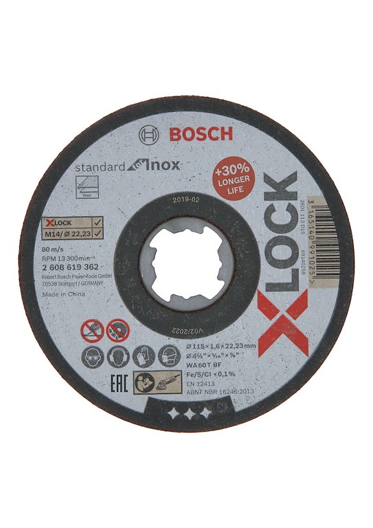 BOSCH Rezne ploče Standard for Inox X-LOCK s ravnim središtem 2608619362ID EK000790420