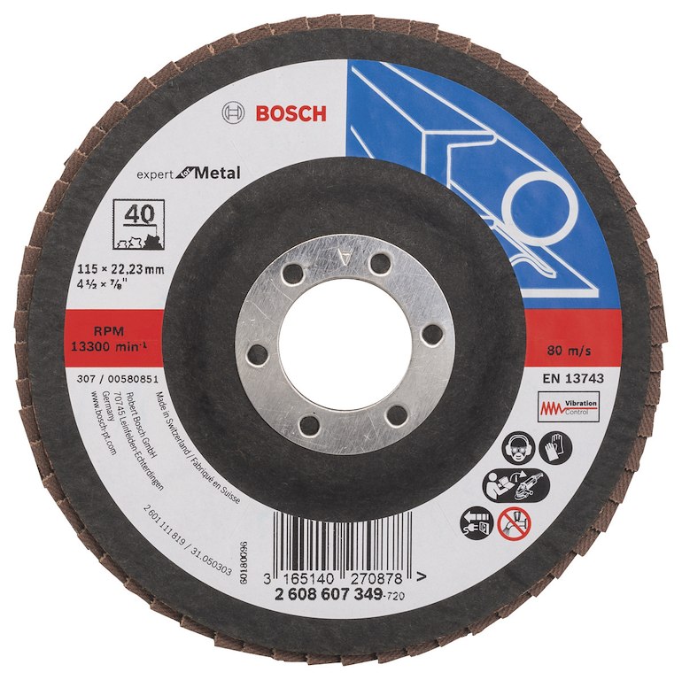 BOSCH lamelni brusni diskovi X551 Expert for Metal, ravna verzija 2608607349ID EK000790140