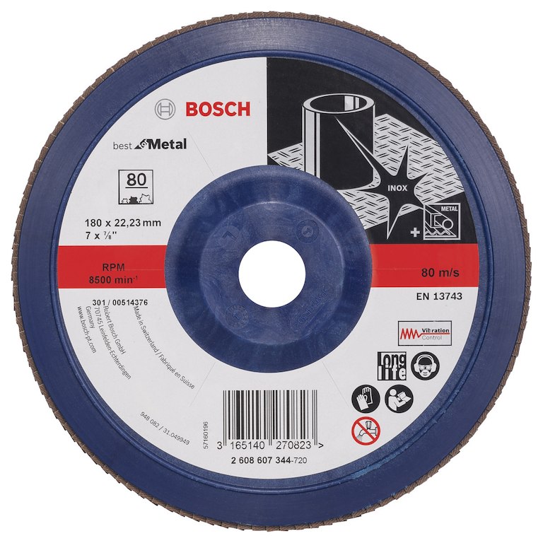 BOSCH lamelni brusni diskovi X571 Best for Metal, ravna verzija, plastični, za velike ugaone brusilice 2608607344ID EK000790896