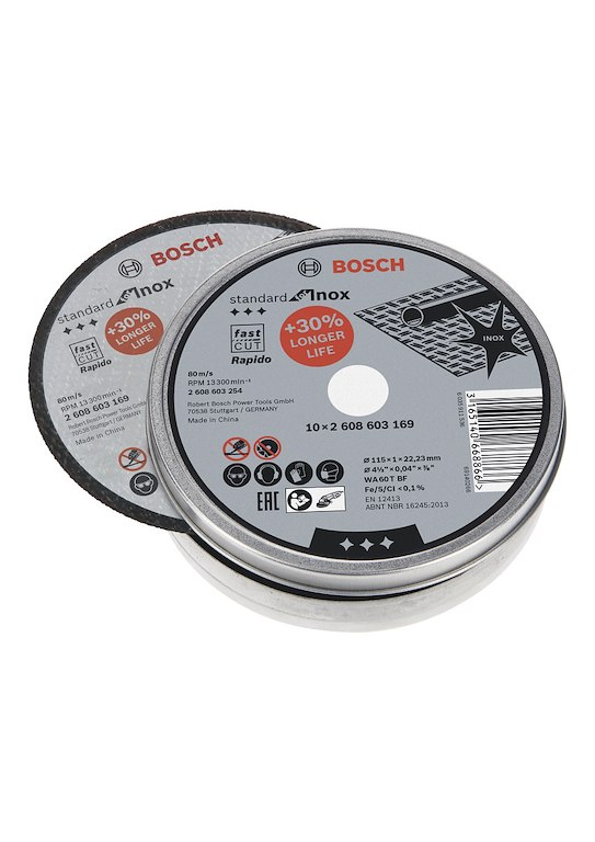 BOSCH Rezne ploče Standard for Inox Rapido s ravnim središtem 2608603254ID EK000793249