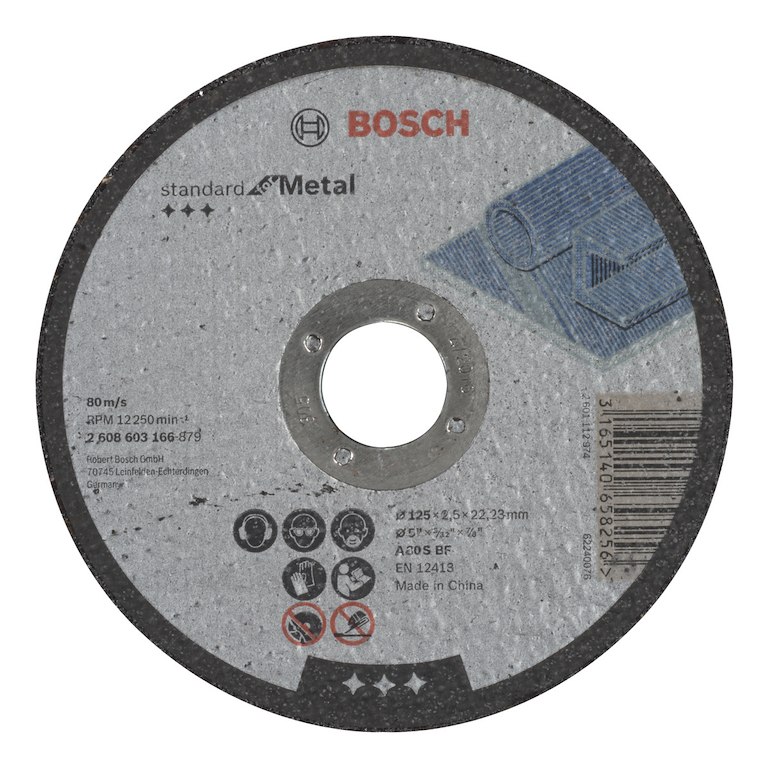 BOSCH Rezne ploče Standard for Metal s ravnim središtem prečnika 22,23 mm, za male ugaone brusilice 2608603166ID EK000791490