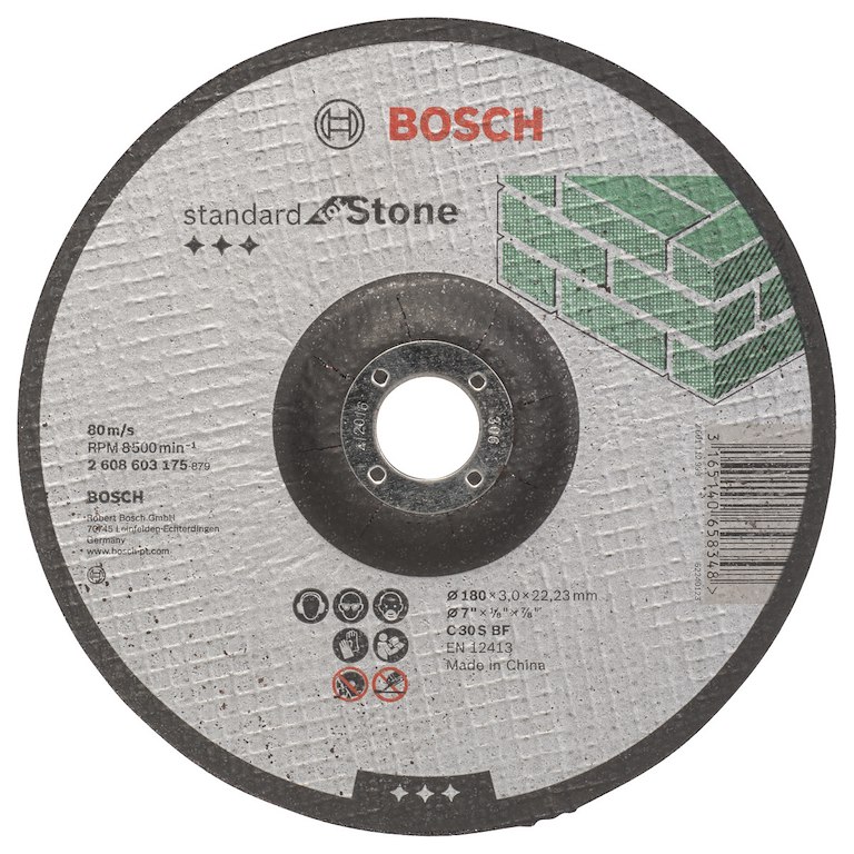 BOSCH Rezne ploče Standard for Stone s udubljenim središtem prečnika 22,23 mm, za velike ugaone brusilice 2608603175ID EK000791322