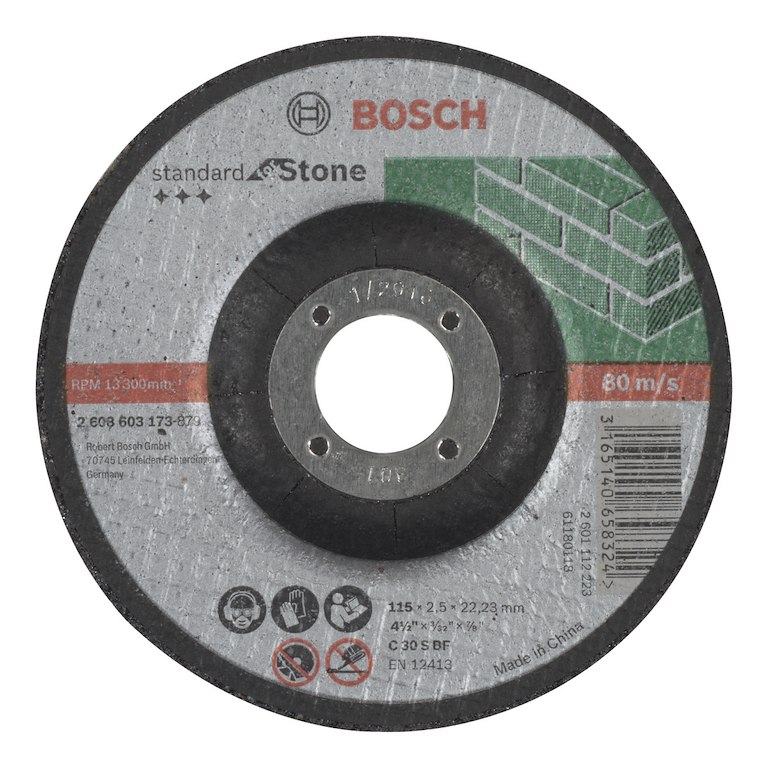 BOSCH Rezne ploče Standard for Stone s udubljenim središtem prečnika 22,23 mm, za male ugaone brusilice 2608603173ID EK000791157