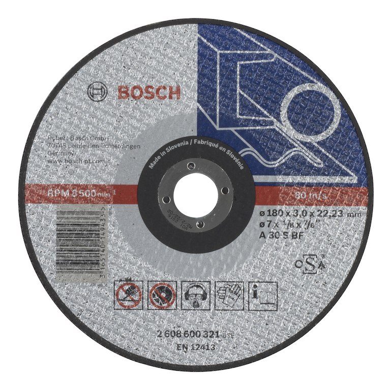 BOSCH Rezne ploče Expert for Metal s ravnom sredinom prečnika 22,23 mm, za velike ugaone brusilice 2608600321ID EK000791096