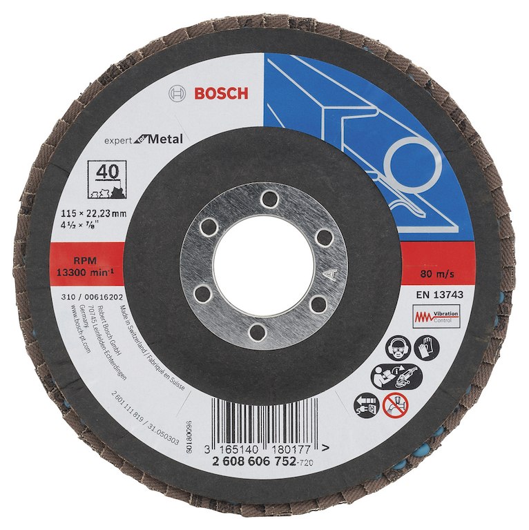 BOSCH lamelni brusni diskovi X551 Expert for Metal, ugaona verzija za male ugaone brusilice 2608606752ID: EK000792523