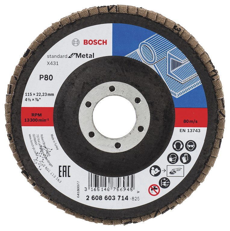 BOSCH lamelni brusni diskovi X431 Standard for Metal, ravna verzija 2608603714ID: EK000792668