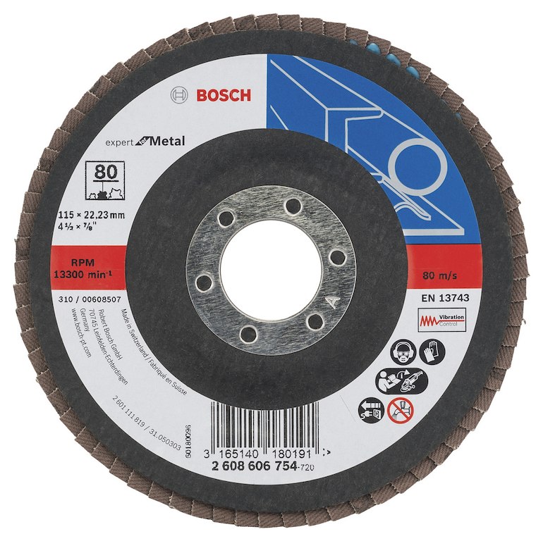 BOSCH lamelni brusni diskovi X551 Expert for Metal, ugaona verzija za male ugaone brusilice 2608606754ID EK000790800