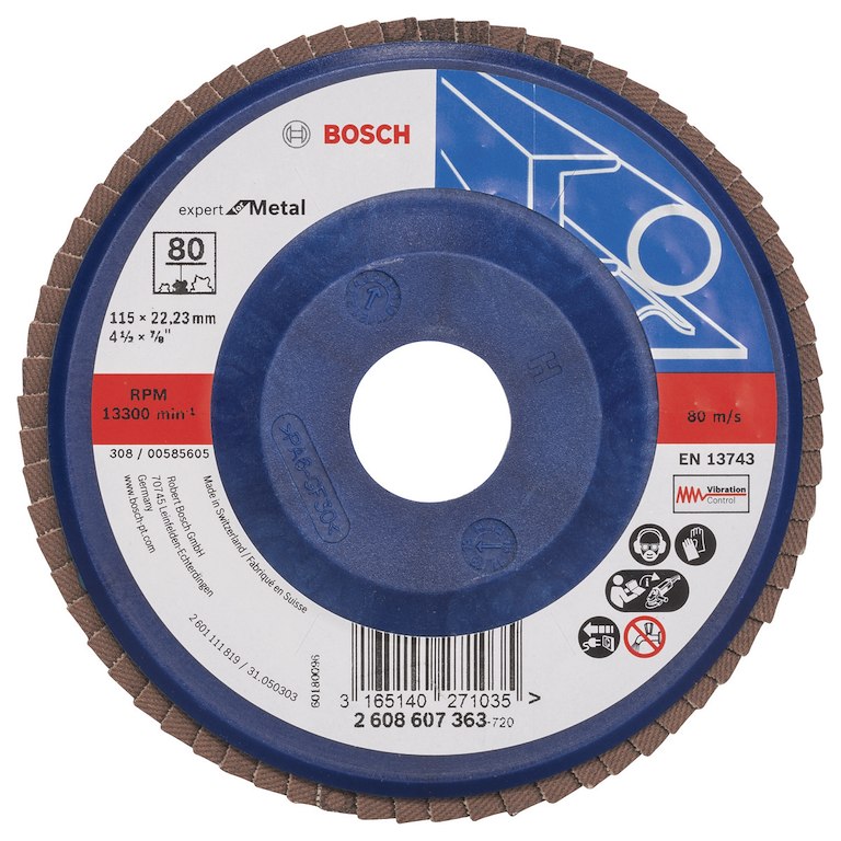 BOSCH lamelni brusni diskovi X551 Expert for Metal, ravna verzija, plastika 2608607363ID EK000791763