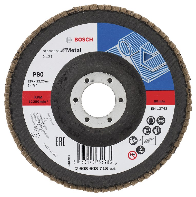 BOSCH lamelni brusni diskovi X431 Standard for Metal, ravna verzija 2608603718ID EK000793188