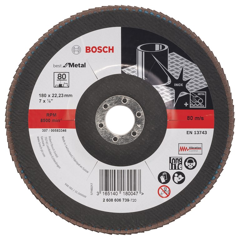 BOSCH lamelni brusni diskovi X571 Best for Metal, ravna verzija za velike ugaone brusilice 2608606739ID EK000793241