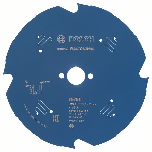 BOSCH List kružne testere Expert For Fiber cement 165x20x2,2/1,6 mm, 4Z TCG 2608644122ID: EK000791473