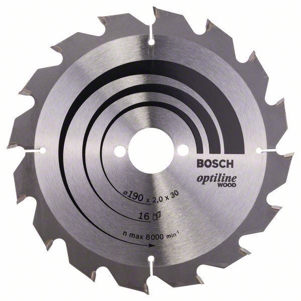 BOSCH List kružne testere Optiline Wood 190x30x2,0/1,3 mm, 16Z ATB 2608641184ID: EK000790043