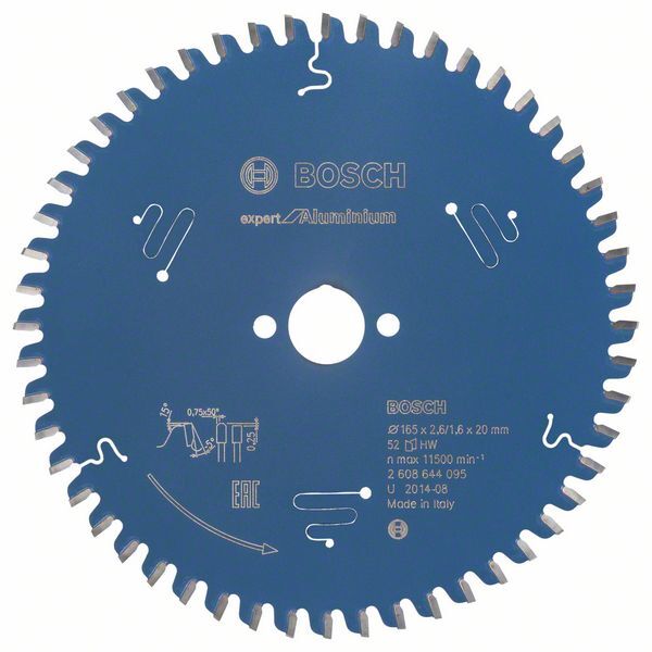 BOSCH List kružne testere Expert For Aluminium 165x20x2,6/1,6 mm, 52Z HLTCG 2608644095ID: EK000793403