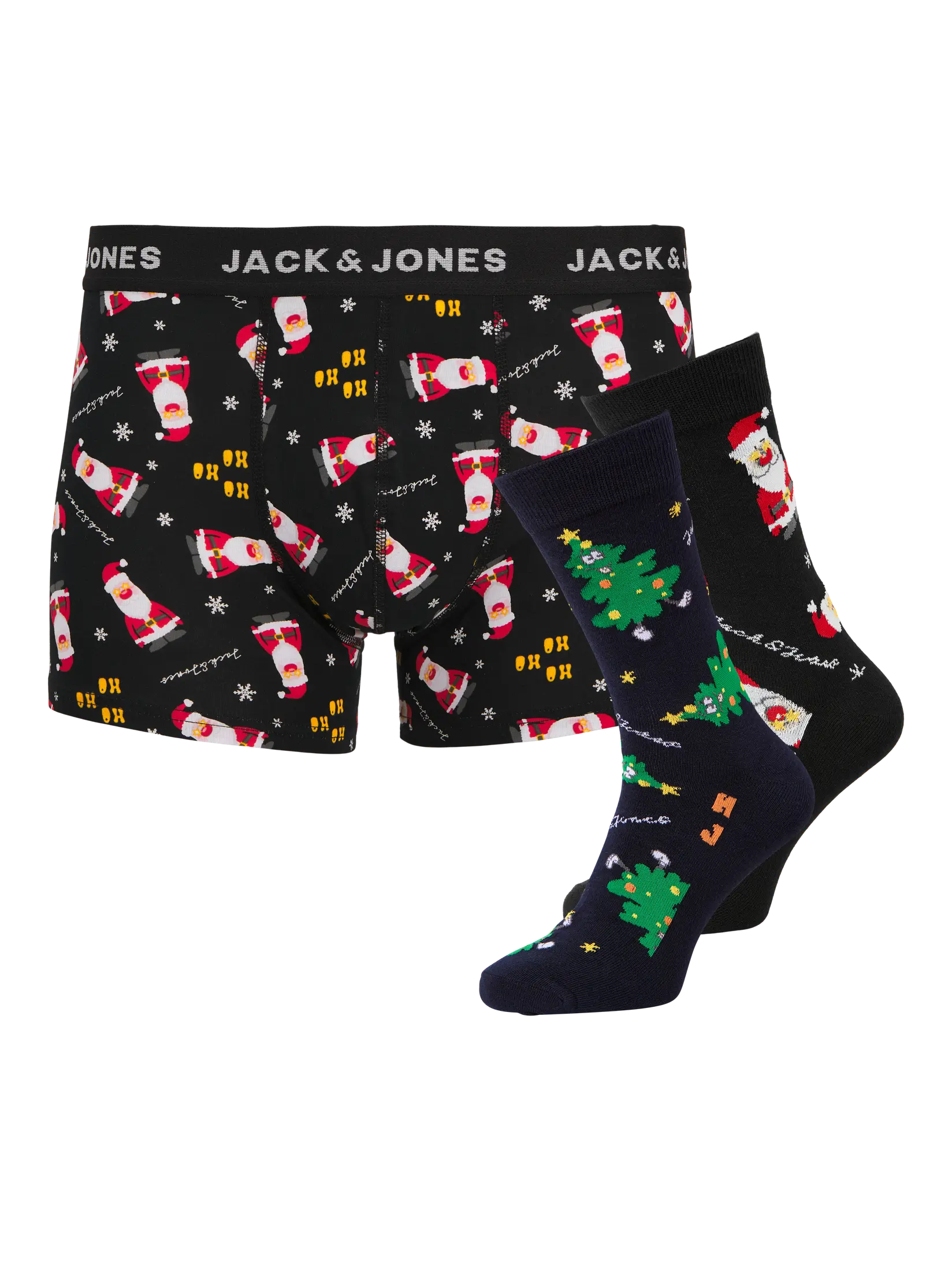 JACK & JONES Set muške bokserice i čarape 12266774, Crni