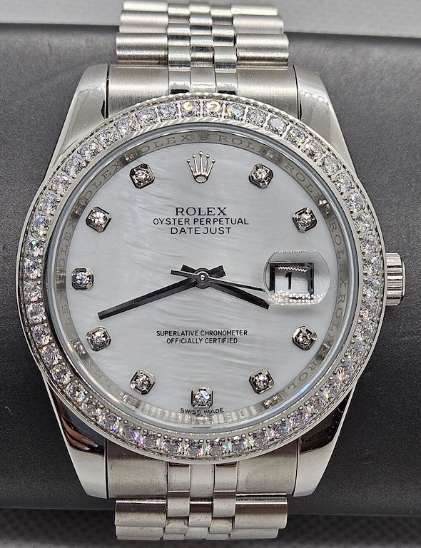 Rolex Datejust Full Diamond Beli - Kućište 41mm od nerđajućeg
