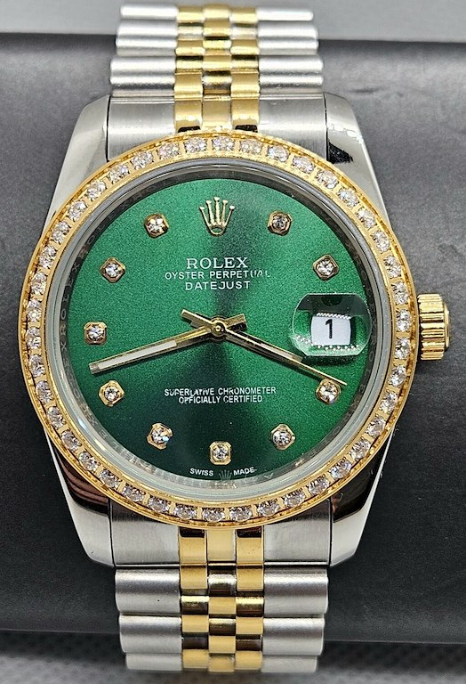 Rolex Datejust Zeleni Diamond - Kućište 36mm od nerđajućeg čelika. -