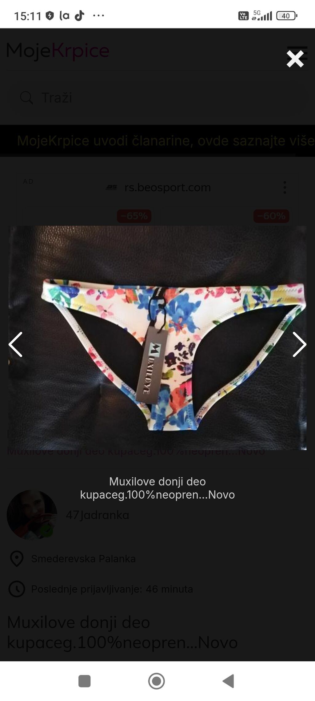RASPRODAJA!!!Muxilove zenski kupaci donji deo, nov sa etiketom. 100