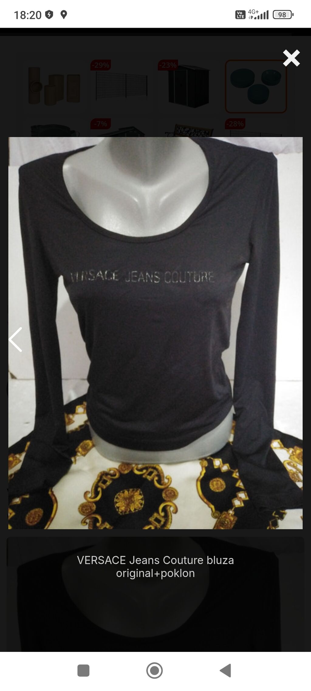 RASPRODAJA!!!Original VERSACE Jeans Couture body bluza IT. L.Rasteze