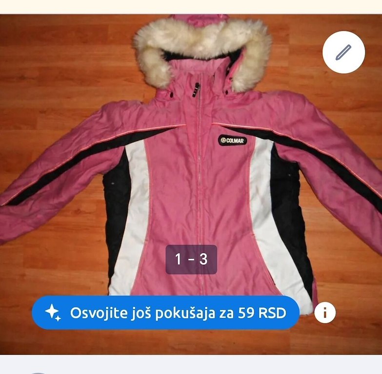 Colmar ženska ski jakna - Boja: roze sa crnim i belim panelima -