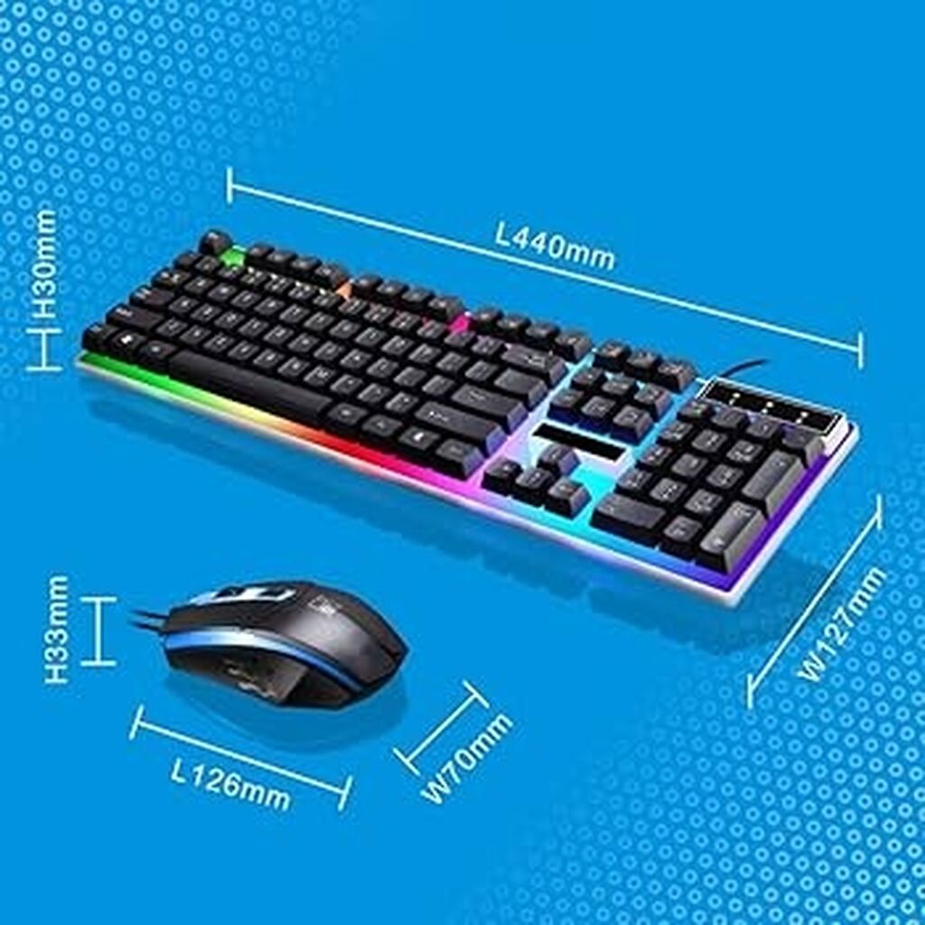 Gaming set – RGB tastatura + miš - Puni raspored tipki sa numeričkim