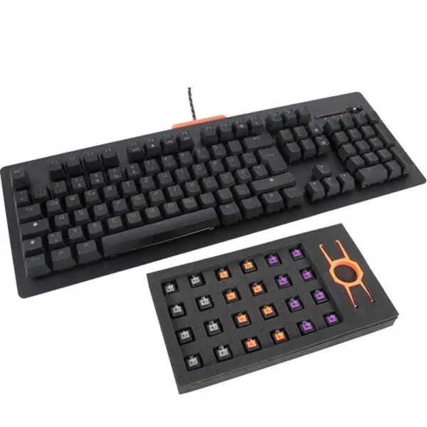 EpicGear Gejmerska tastatura DeFiant Black/Black, LED pozadinsko osvetljenje, Nordic, EG Purple