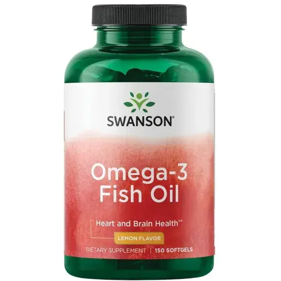 Swanson Omega-3 Riblje ulje sa limunom za zdravlje srca i mozga, 150 gel kapsula