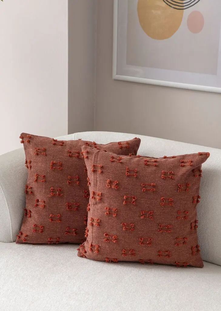 Aberto Design Set dekorativnih jastučnica Tuffet, 43x43 cm, 2 komada, Terakota