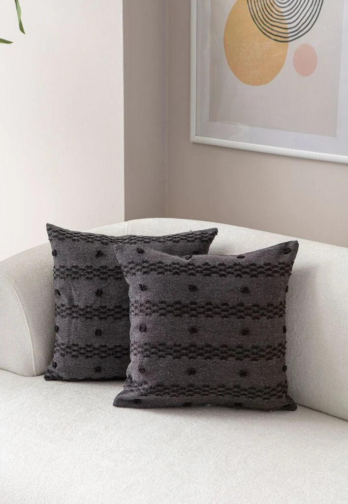 Aberto Design Set dekorativnih jastučnica Tuffet, 43x43 cm, 2 komada, Crna