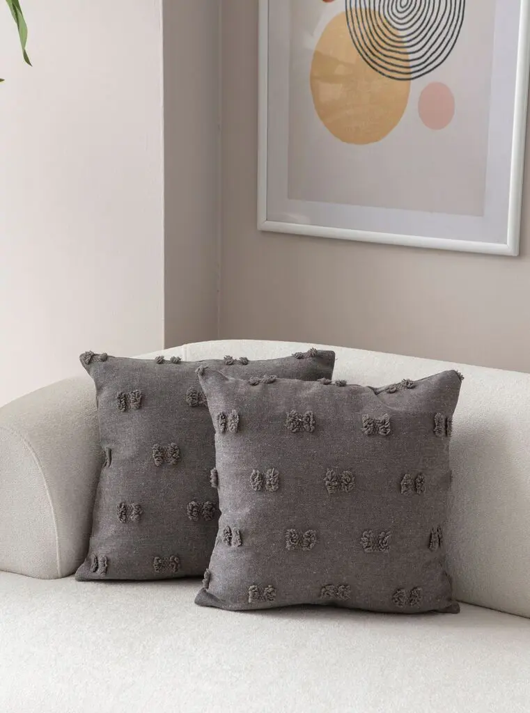Aberto Design Set dekorativnih jastučnica Tuffet, 43x43 cm, 2 komada, Siva