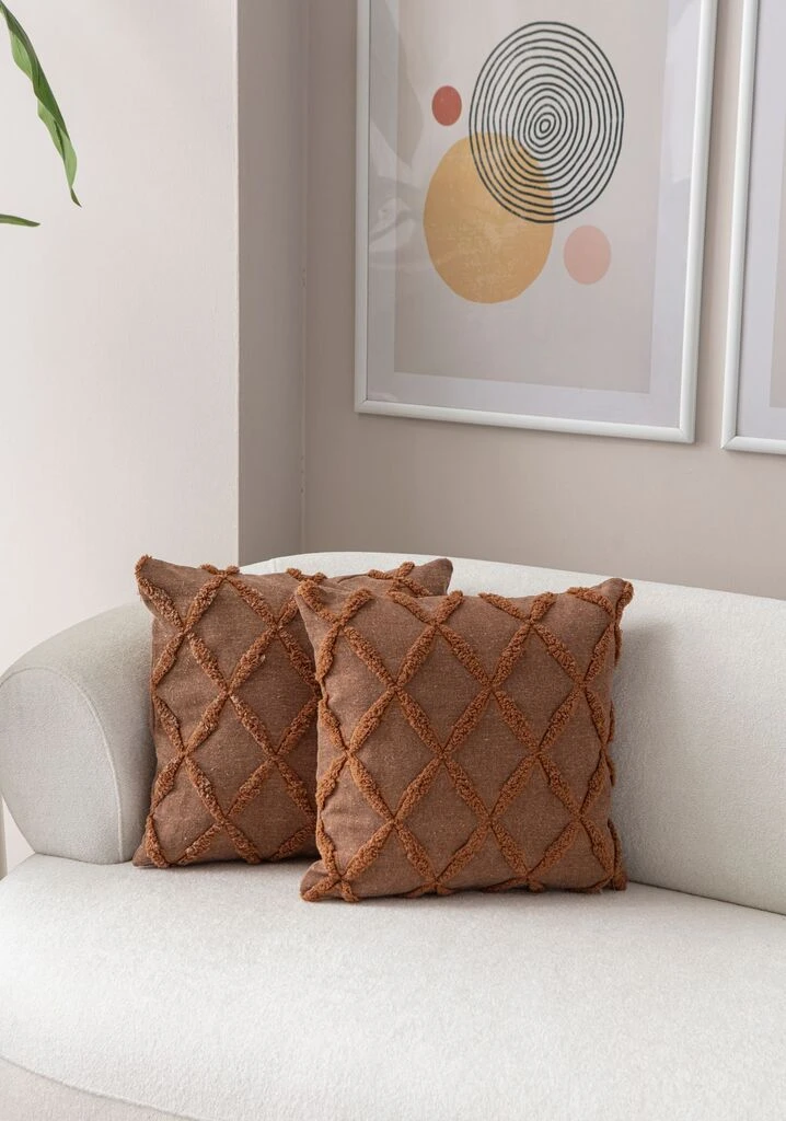Aberto Design Set dekorativnih jastučnica Tuffet, 43x43 cm, 2 komada, Braon