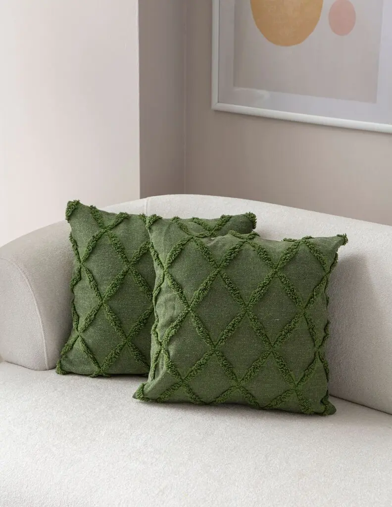 Aberto Design Set dekorativnih jastučnica Tuffet, 43x43 cm, 2 komada, Zelena