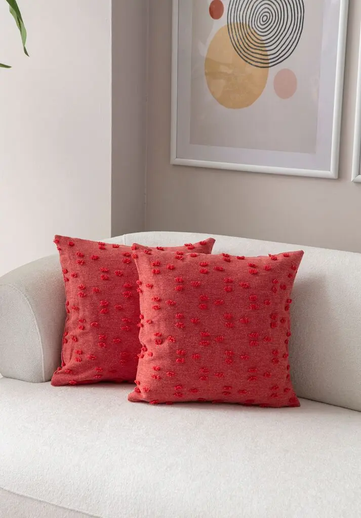 Aberto Design Set dekorativnih jastučnica Tuffet, 43x43 cm, 2 komada, Crvena