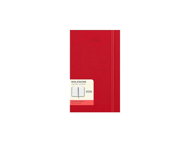 Agenda 2026 - Moleskine, Daily planner, 12 Months, large, Red, hard