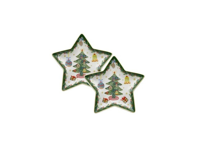 Novogodišnji set 2 - Dezertni tanjiri, Around Christmas Tree, star