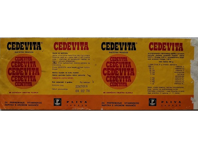 Cedevita omotnica za boce