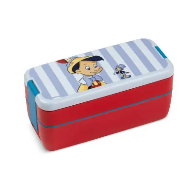 Egan Italy Kutija za užinu sa priborom Pinocchio Disney, 18x8 cm, 650ml,Crveno-plava