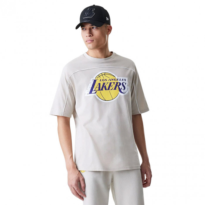 Los Angeles Lakers New Era Piping Light Beige Oversized majica