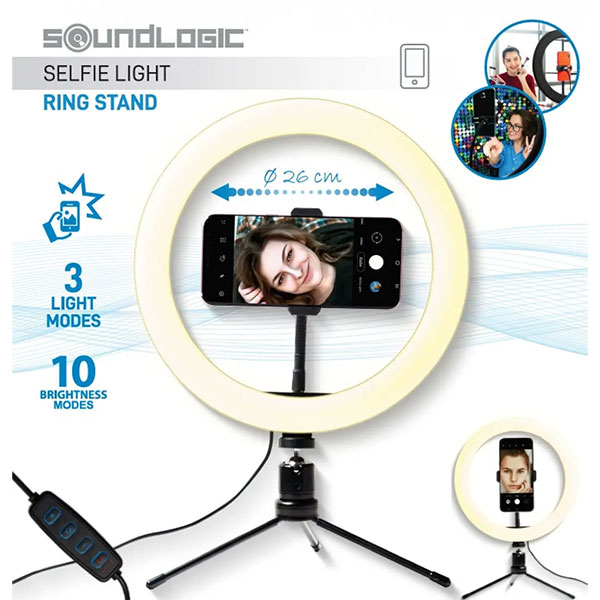 Soundlogic Selfie stalak prsten LED lampa 12444