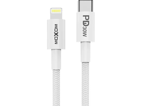 USB data kabal Moxom MX-CB136 PD 30W Type-C na lightning 1m beli