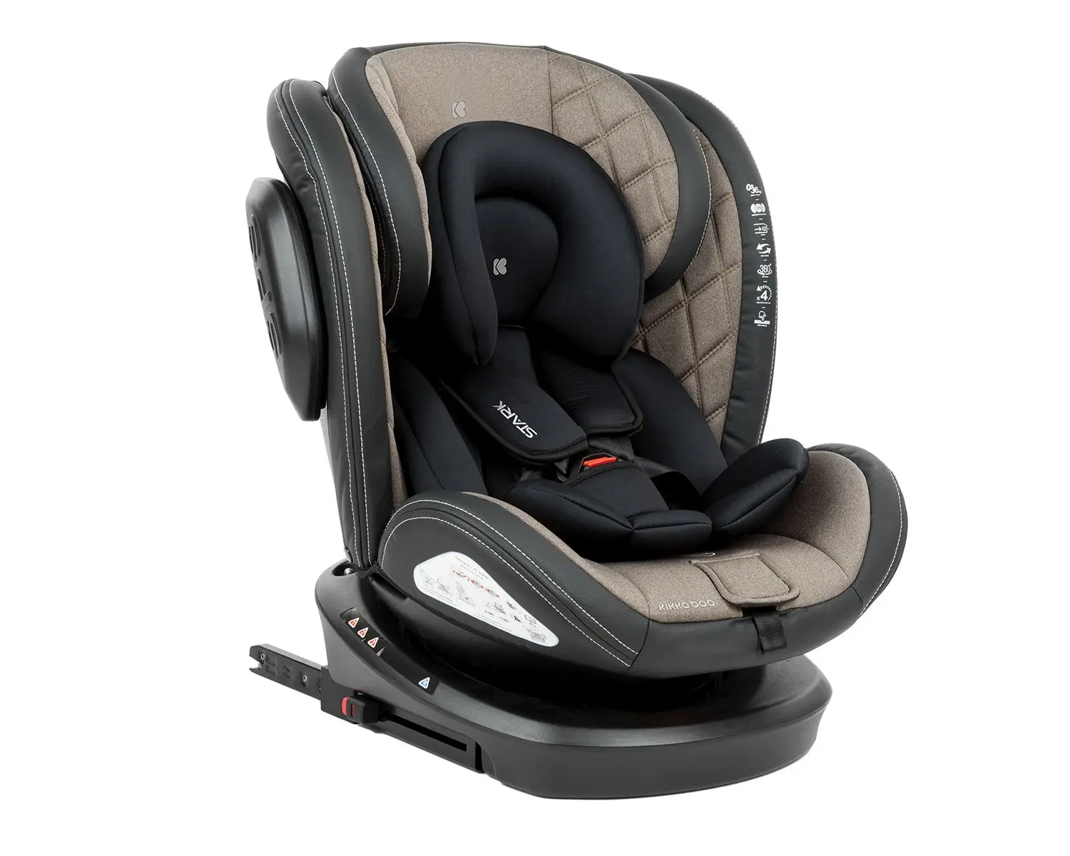KikkaBoo autosedište za bebe i decu (0-36 kg) STARK isofix Bež