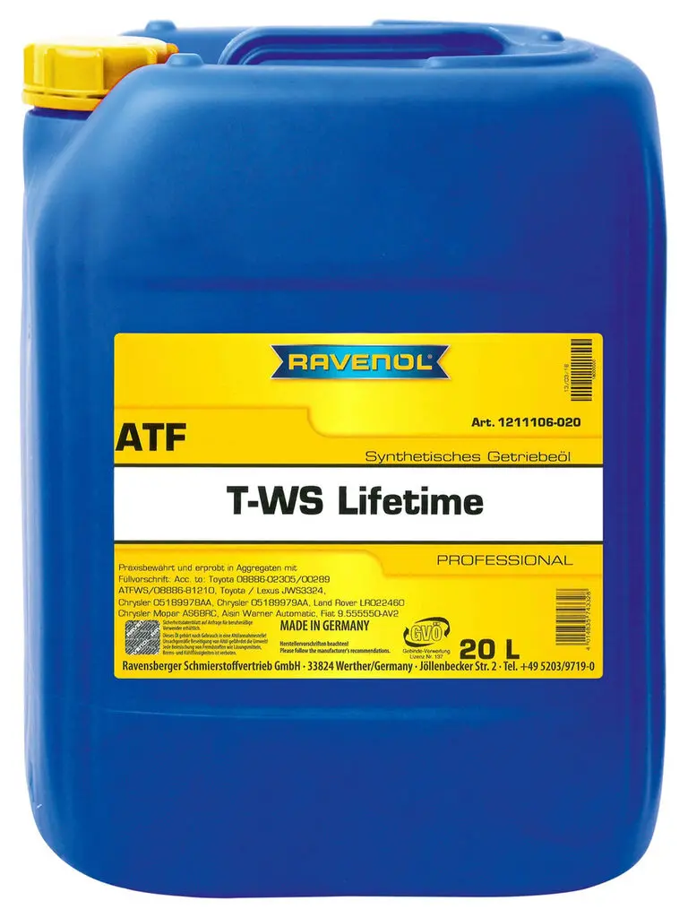 Ravenol Ulje za automatske menjače ATF T-WS Lifetime Fluid, 20 l