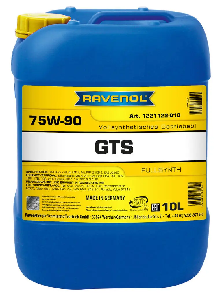 Ravenol Ulje za menjače Gear Trans Synth GTS 75W-90, 10 l