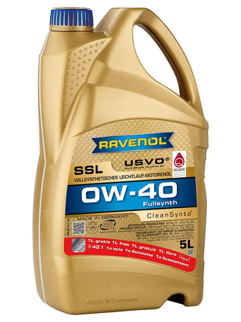Ravenol Motorno ulje Super Synthetik Oel SSL 0W-40, 4 l + Poklon, 1 l