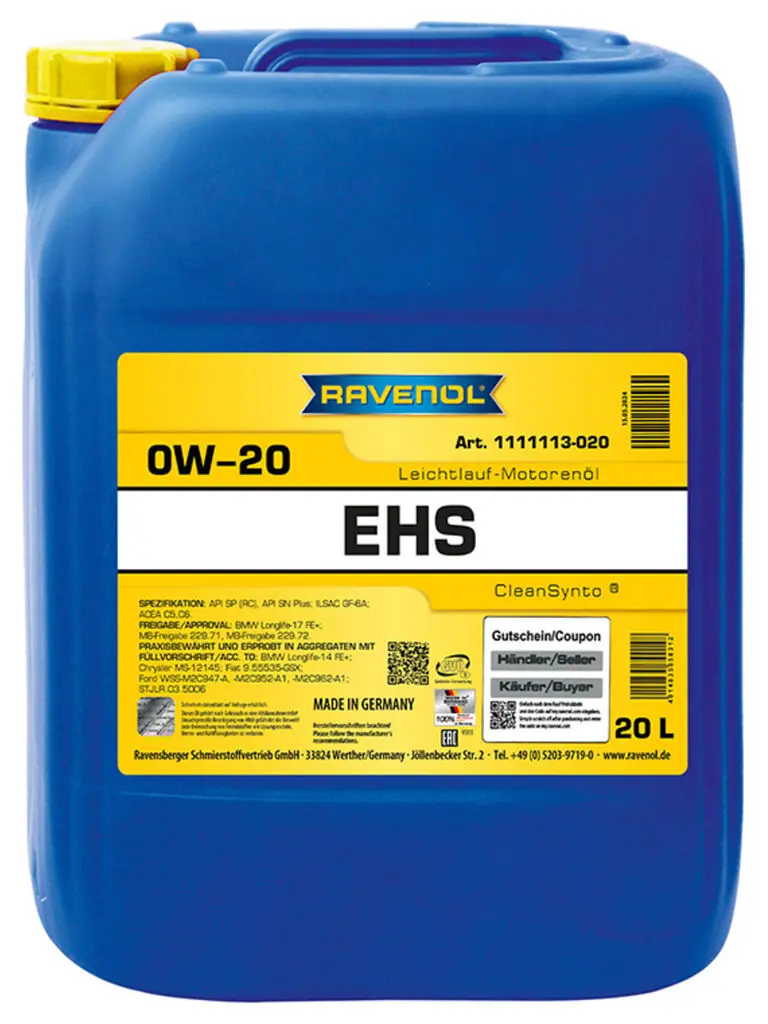 Ravenol Motorno ulje EHS 0W-20, 20 l