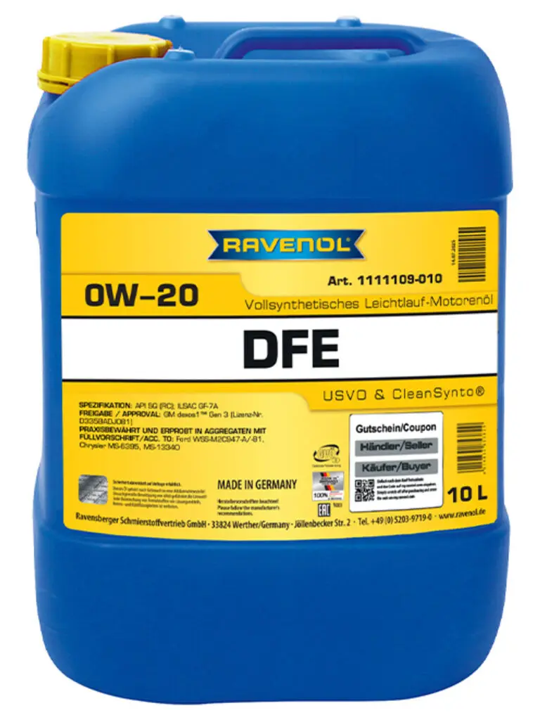 Ravenol Motorno ulje DFE 0W-20, 10 l