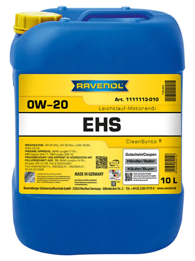 Ravenol Motorno ulje EHS 0W-20, 10 l
