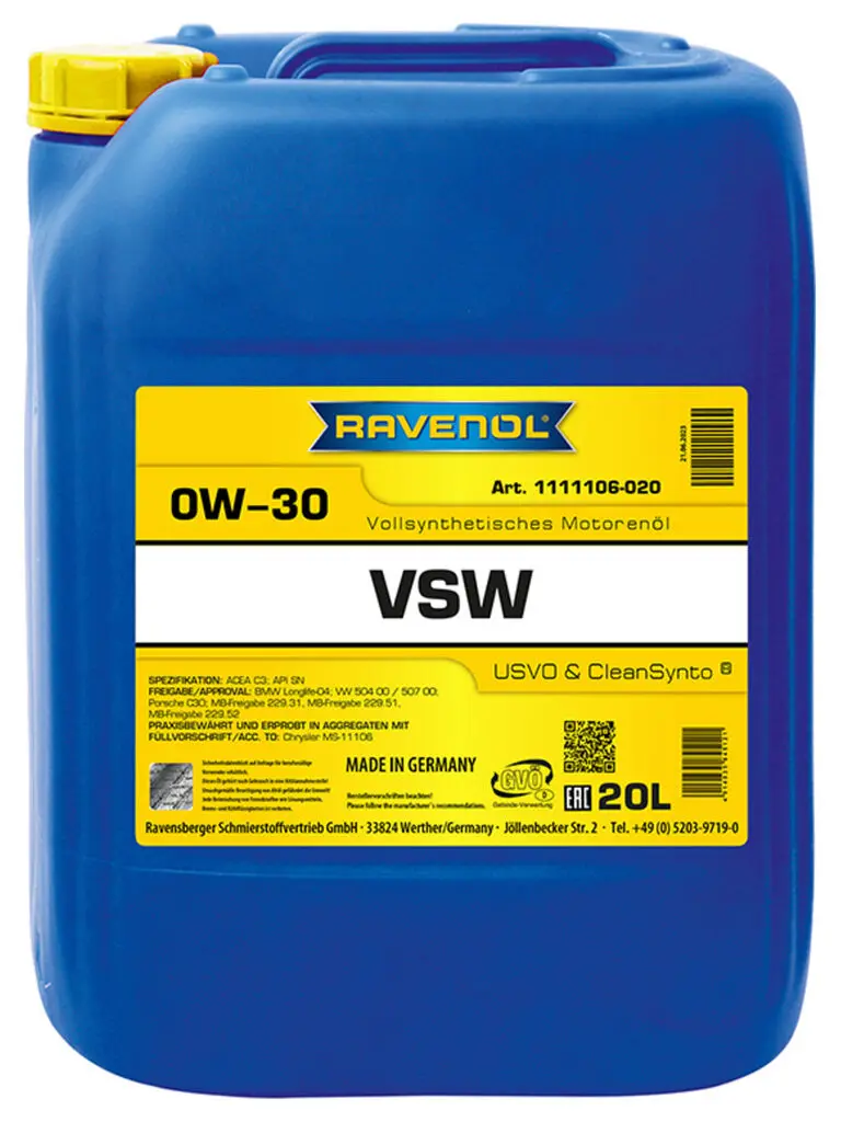 Ravenol Motorno ulje VSW 0W-30, 20 l