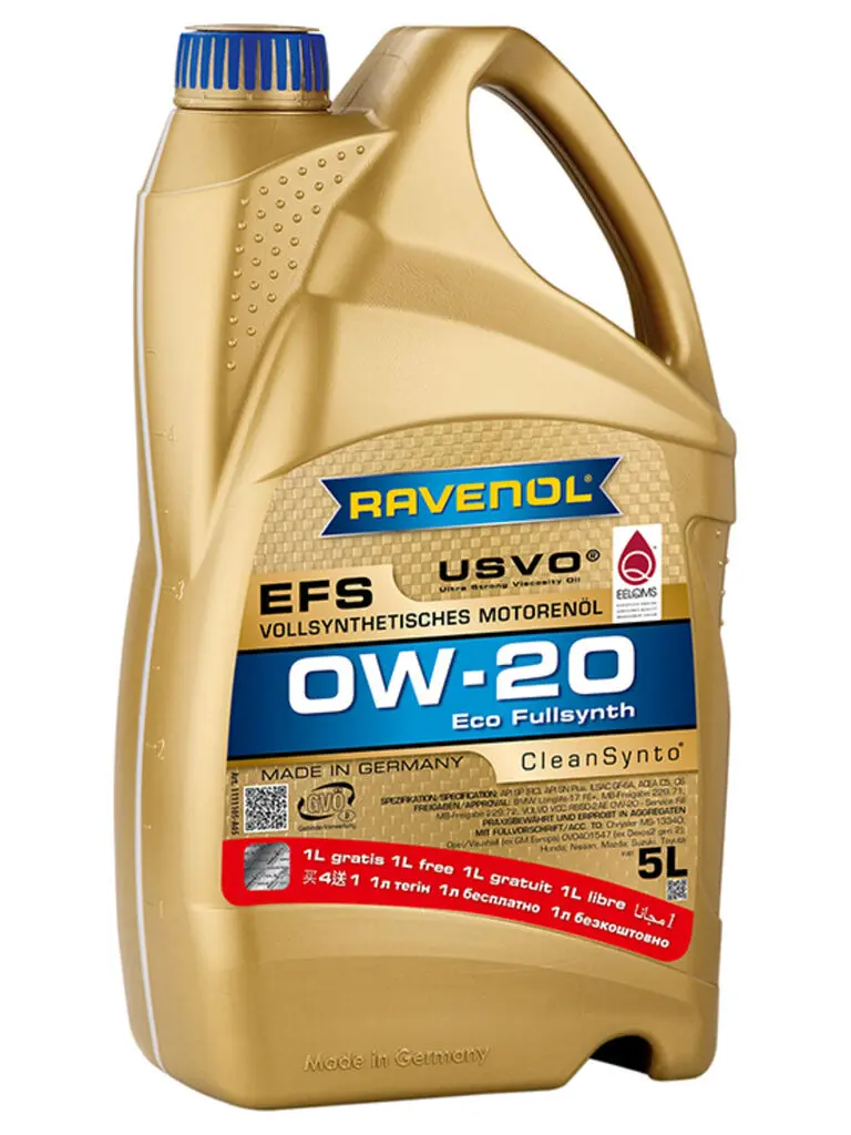 Ravenol Motorno ulje EFS 0W-20, 4 l + Poklon, 1 l