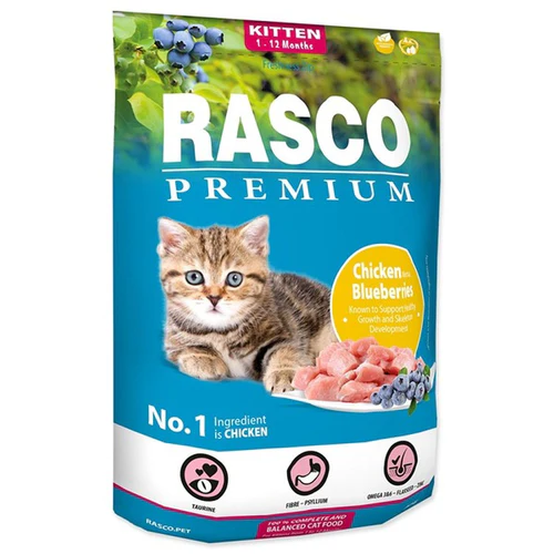 OUTLET RASCO Premium KITTEN, piletina i borovnica, 2kg