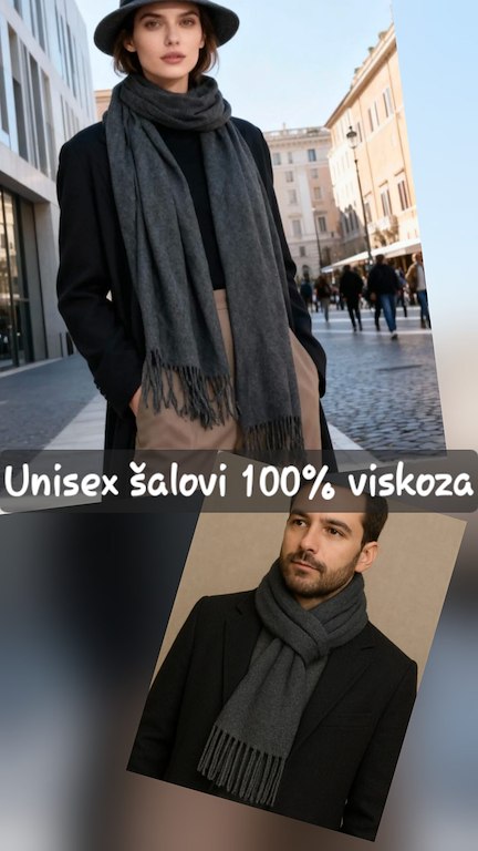 Unisex šal iz Italije, 100% viskoza